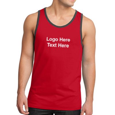 Custom Imprinted District Young Men's Cotton Ringer Tanks - Sleeveless