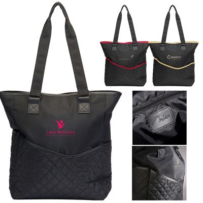 Custom Bella Mia™ By-My-Side Travel Tote Bags - Microfiber Tote Bags
