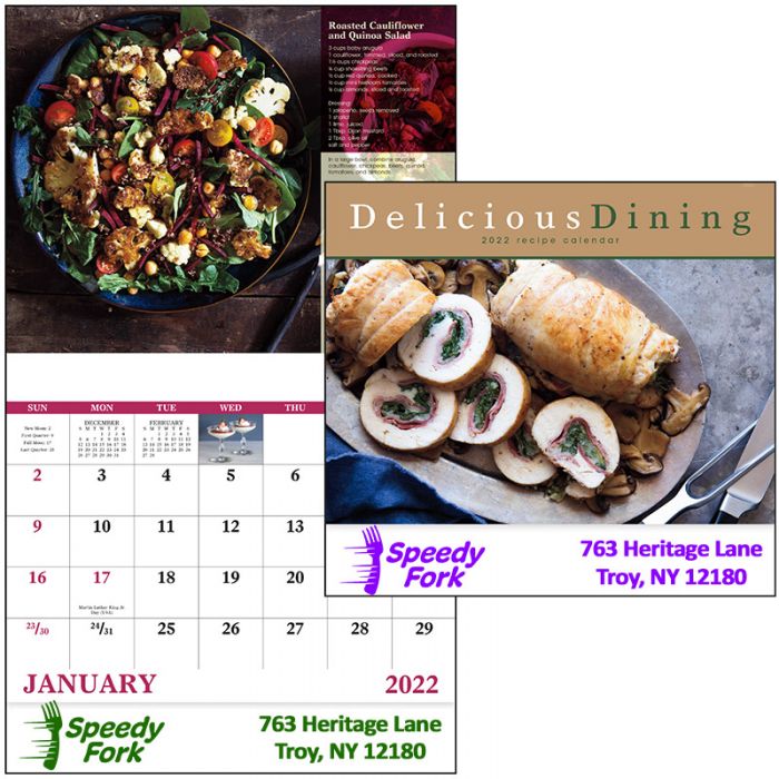 Promotional Delicious Dining Stapled Wall Calendars - Wall Calendars