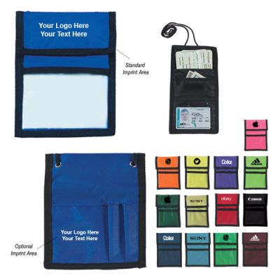 Custom Printed Nylon Neck Wallet Badge Holders - Wallets