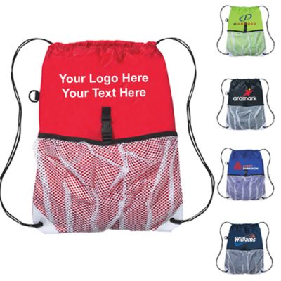 Custom Hit Sports Pack With Outside Mesh Pockets - Drawstring Bags ...