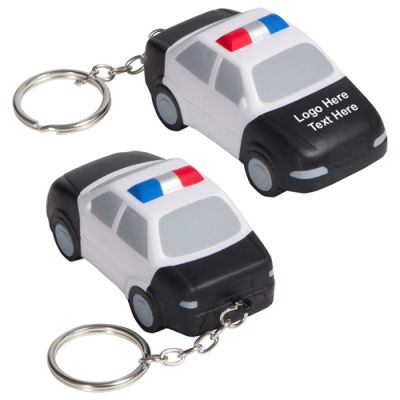 Customized Police Car Shaped Key Chains - Stress Relievers
