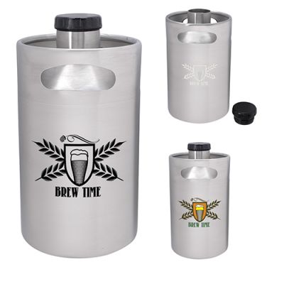 Custom Printed 64 Oz Stainless Steel Keg Growlers - Metal Mugs & Tumblers