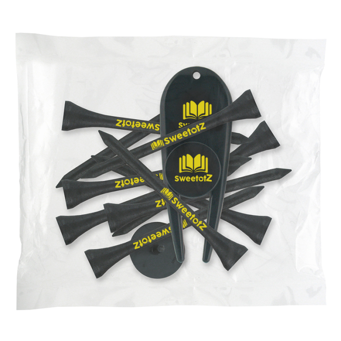 Customized Golf Tee Poly Bag Sets with 10 Tees, 2 Ball Markers and ...