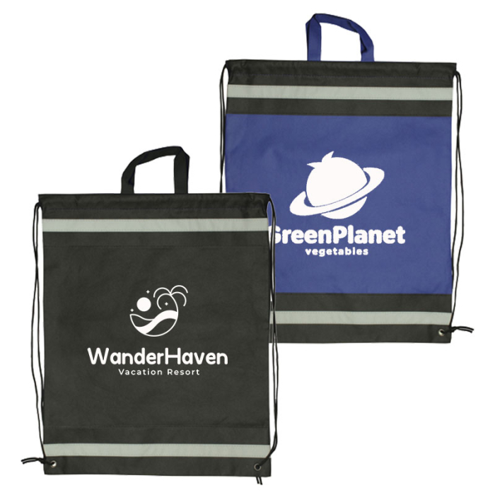 Custom Large Non-Woven Reflective Drawstring Bags