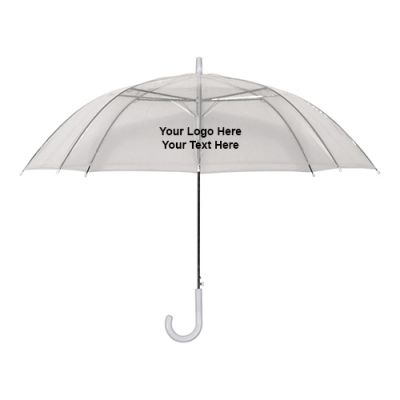 46 Inch Arc Custom Logo Transparent Umbrellas - Umbrellas