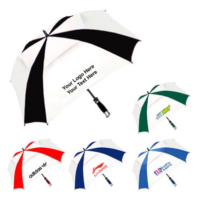 62 Inch Arc Custom Printed Vented Square Golf Umbrella - Umbrellas