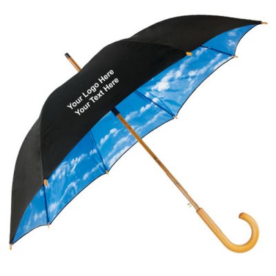 48 Inch Custom Auto-Open Wood Shaft Fashion Umbrellas - Umbrellas