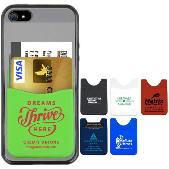 Custom Imprinted Soft Silicone Cell Phone Wallets