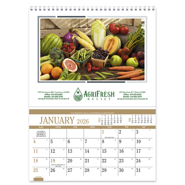 Custom Printed Recipe Pocket Calendars