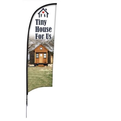 9' Custom Printed Razor Sail Sign Kit Single Sided with Spike Base - Flags